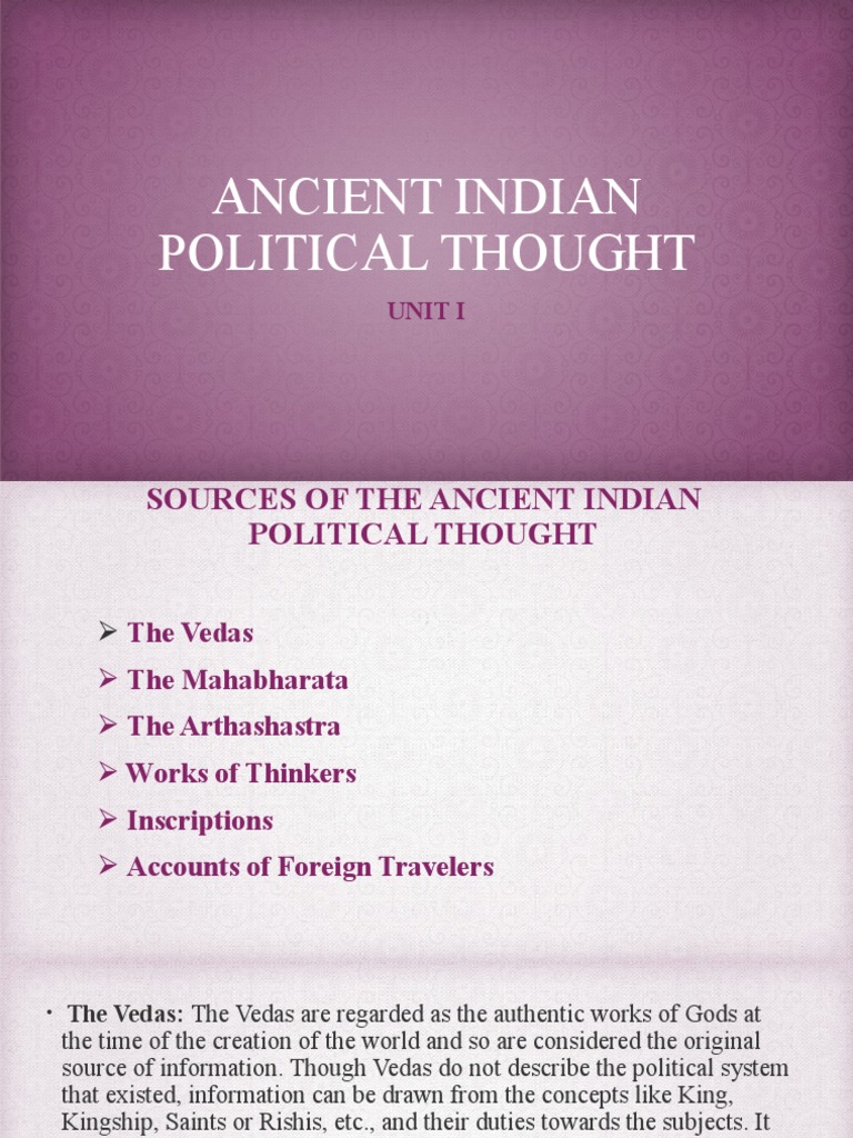 Ancient Indian Political Thought: Unit I | PDF | Indian Religions | Sikhism