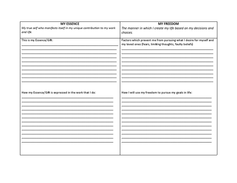 My Essence My Freedom: My True Self Who Manifests Itself in My Unique ...