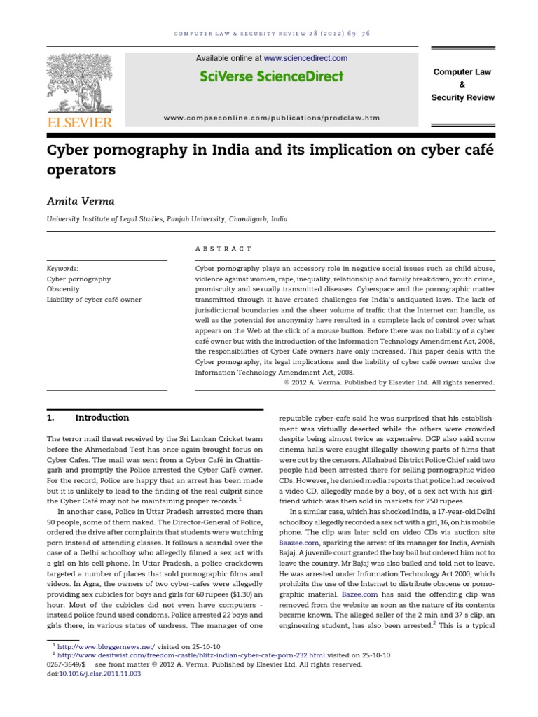 Cyber Pornography in India and Its Implication On Cyber Cafe | PDF ...