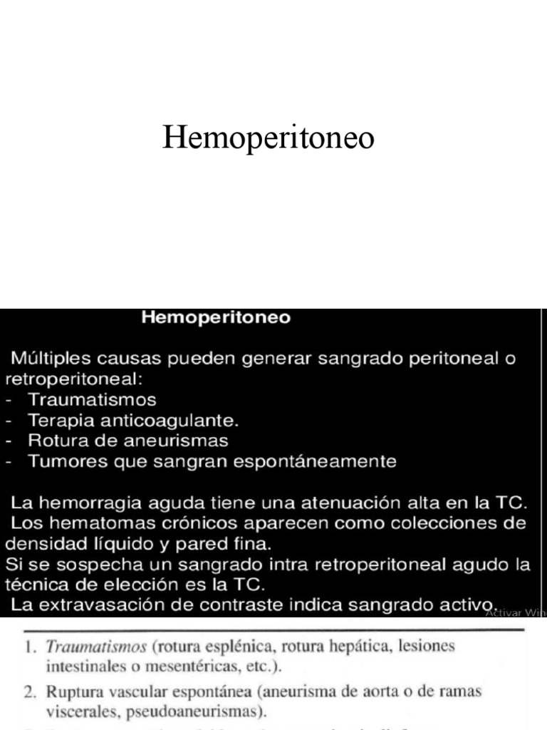 Hemoperitoneo | PDF