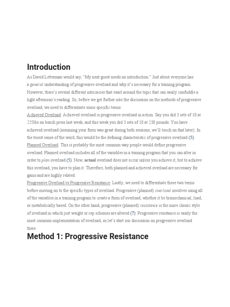 Progressive Overload | PDF | Weight Training | Muscle