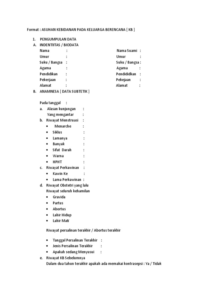 Format Askeb KB Singkat | PDF