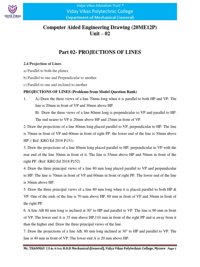 Computer Aided Engineering Drawing 20ME12P Unit - 02 Part 02 ...
