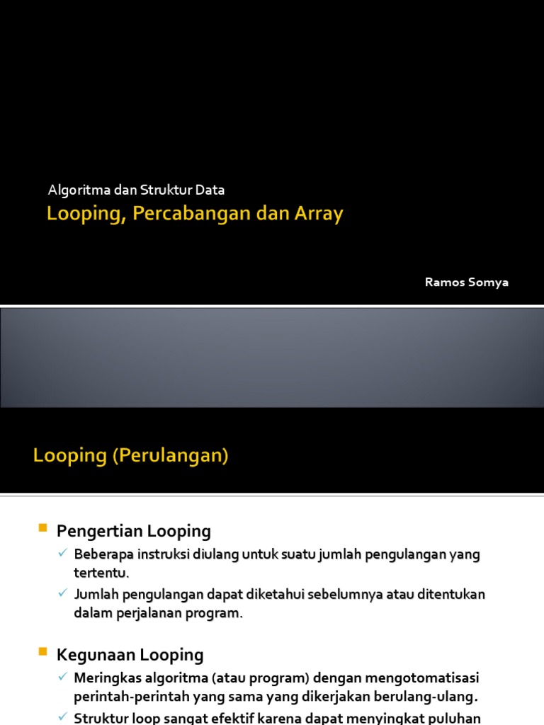 P2 - Review Looping, Percabangan Dan Array | PDF