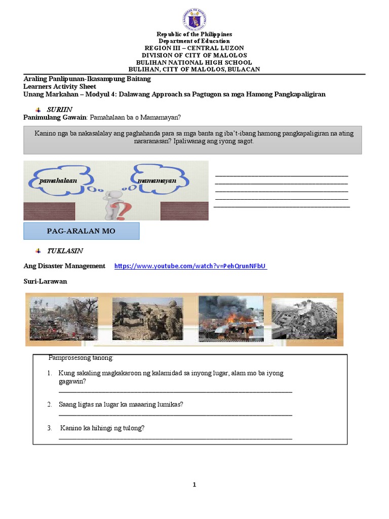 Ap-10-Modyul-4-Quarter-1-Dalawang Approach Sa Pagtugon Sa Mga Hamong Pangkapaligiran | PDF
