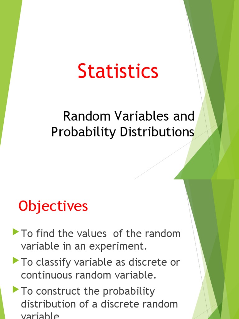 Statistics: Random Variables and Probability Distributions | PDF | Probability Distribution ...