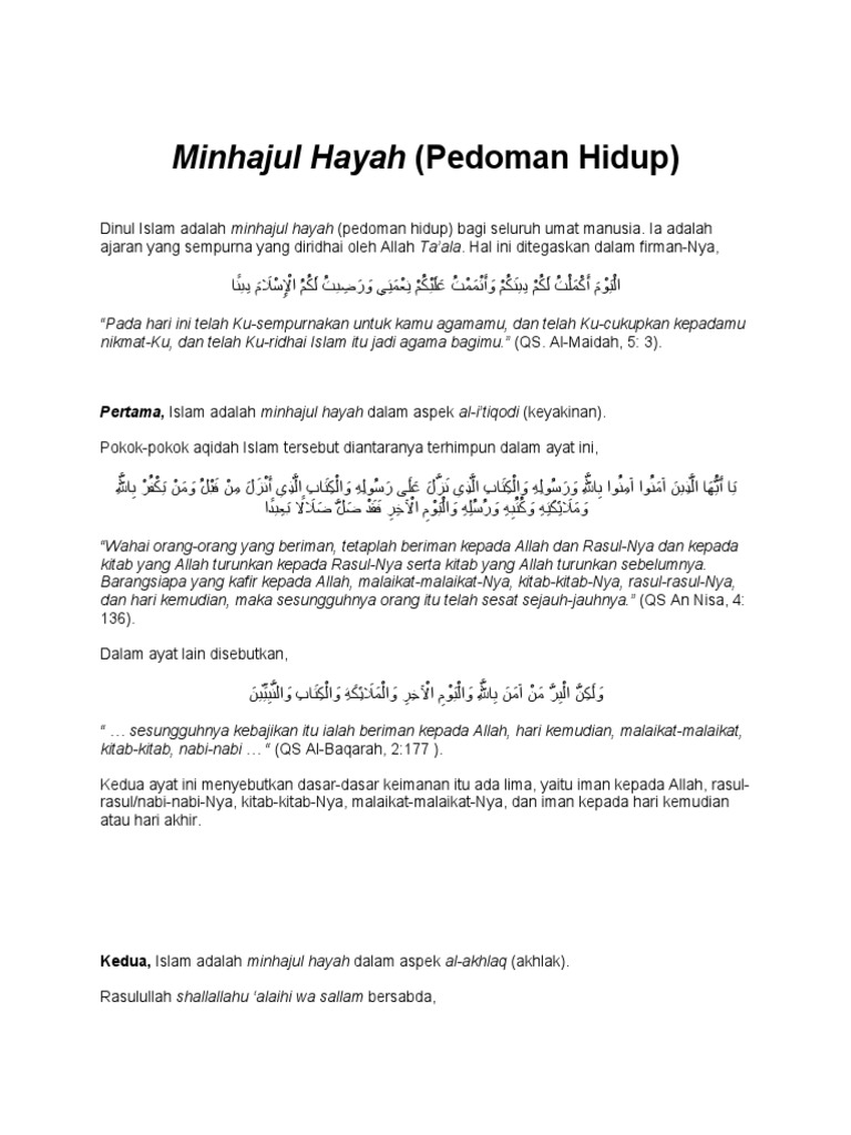 MINHAJ HIDUP ISLAM | PDF