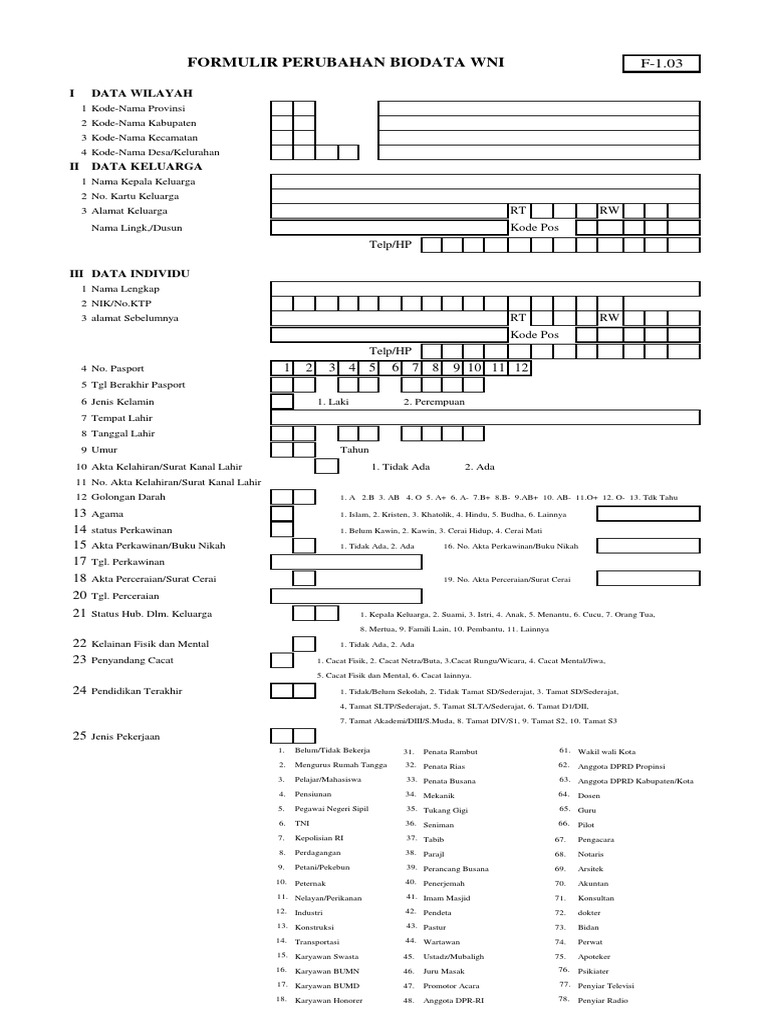 Formulir F-1.03 | PDF