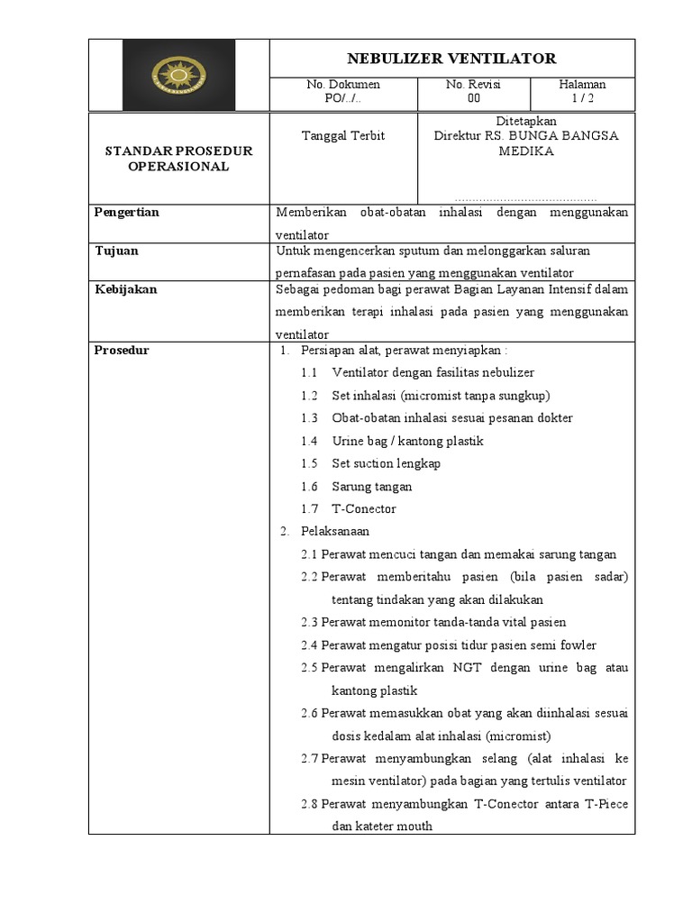 Spo Nebulizer Ventilator Fix | PDF