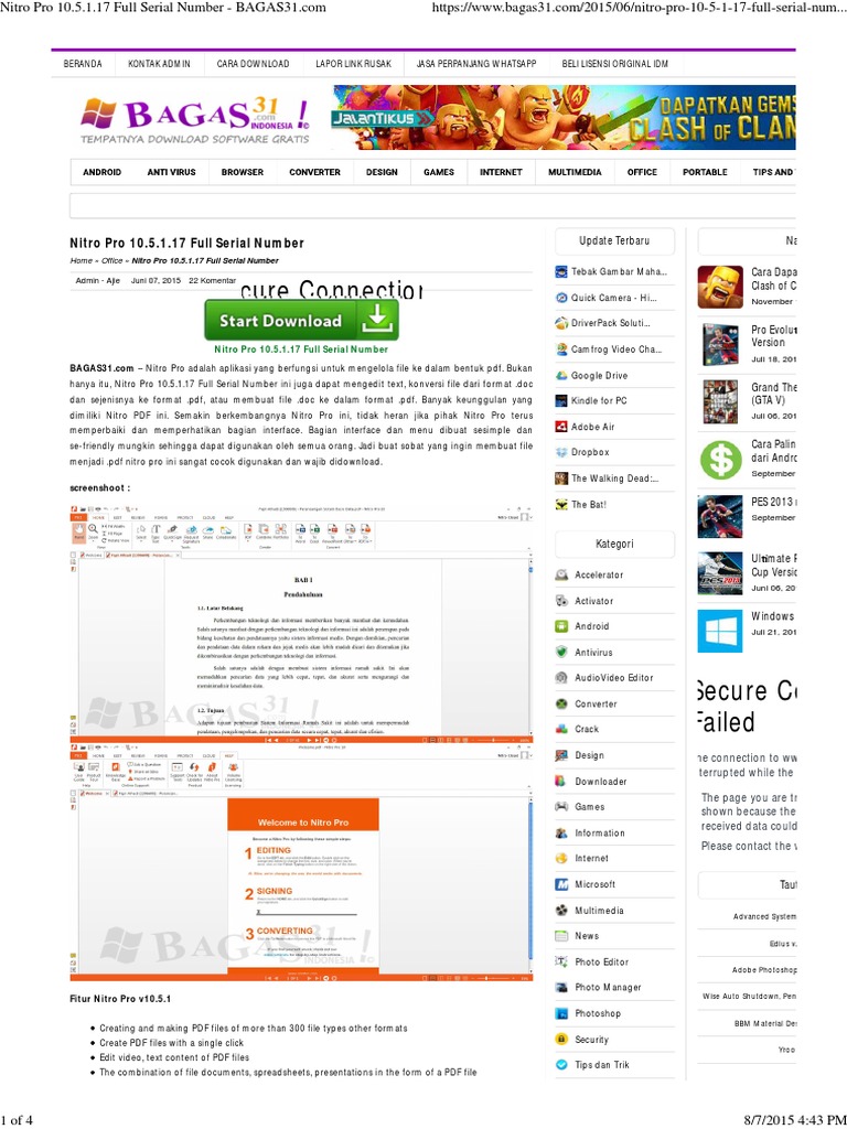 Nitro Pro 10.5.1.17 Full Serial Number - BAGAS31 | PDF