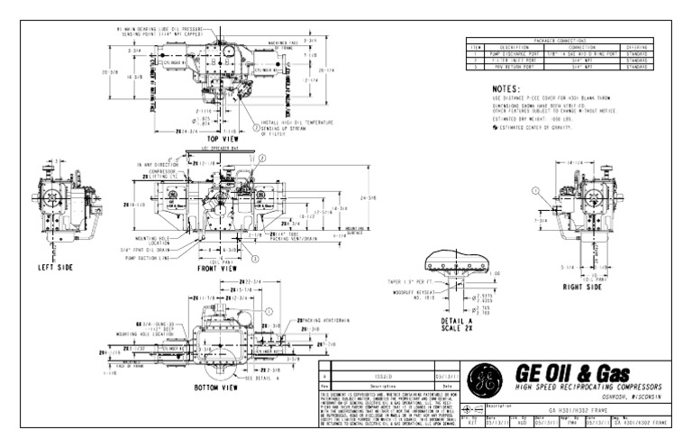 H302 Frame Compressor General Arrangement Drawing | PDF