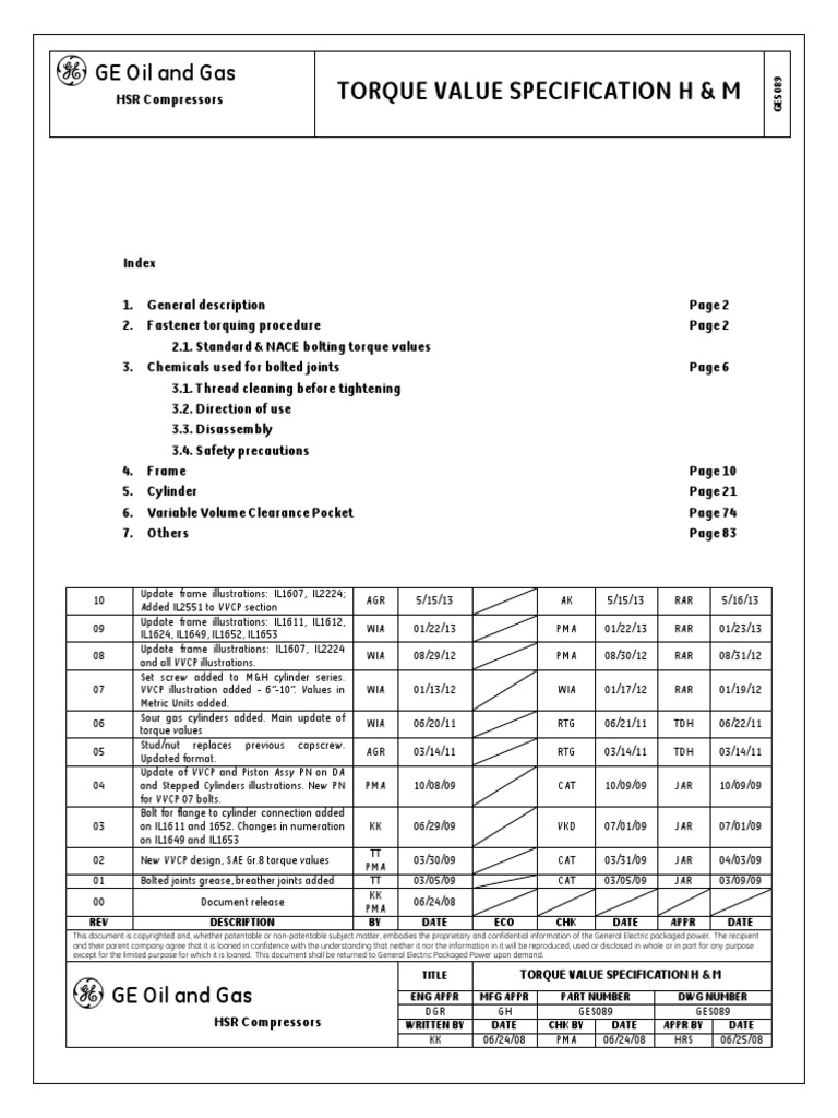 Compressor Torque Manual GES089 | PDF | Screw | Lubricant