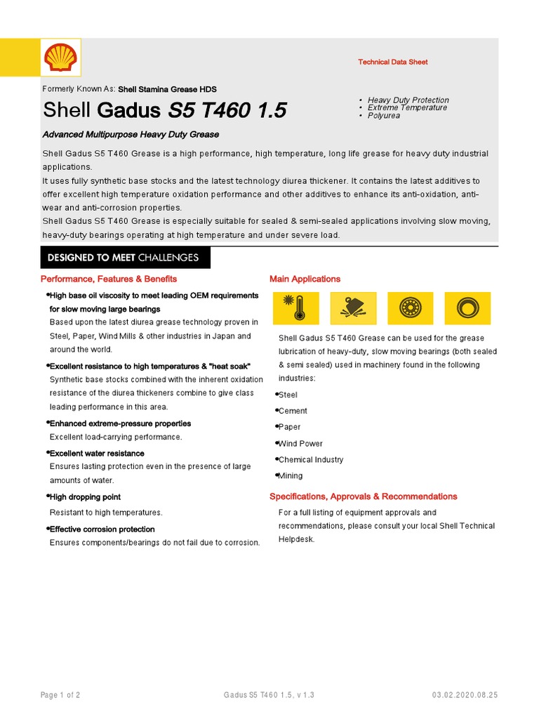 Shell Gadus S5 T460 1.5: Performance, Features & Benefits Main ...