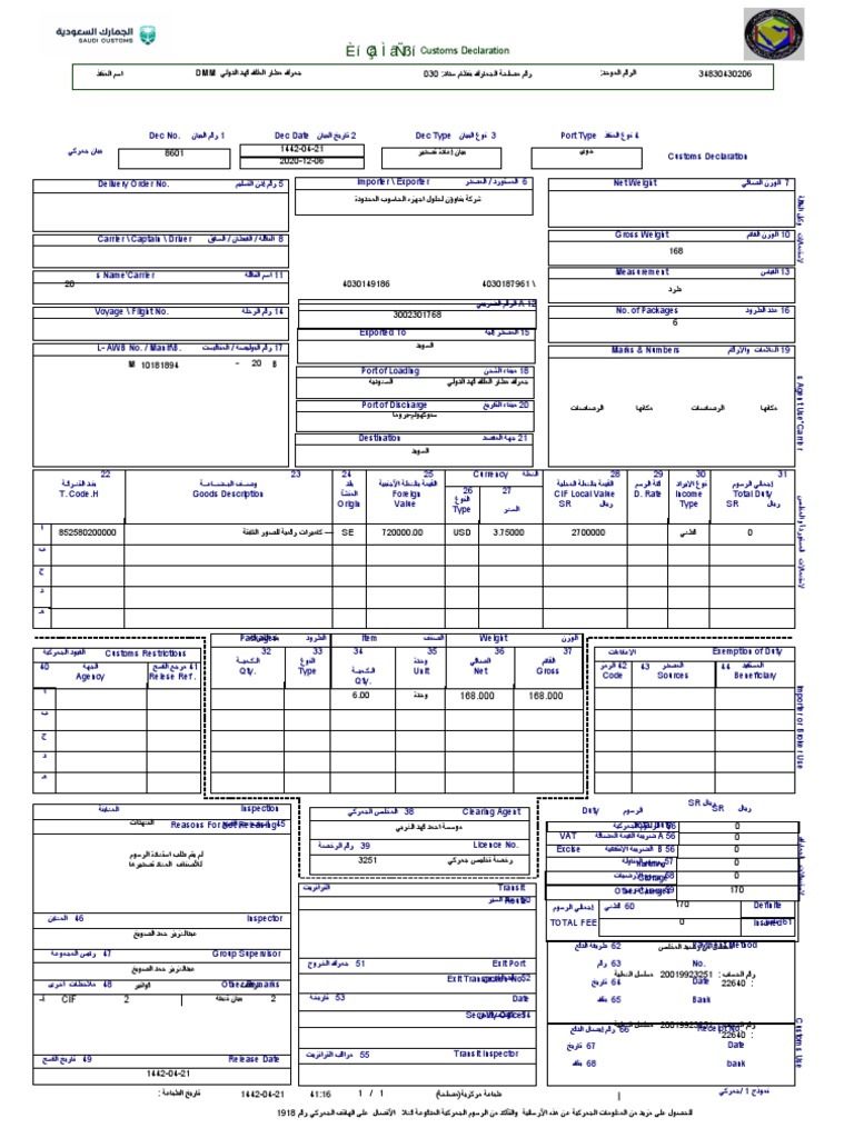 Customs Declaration: Handling | PDF