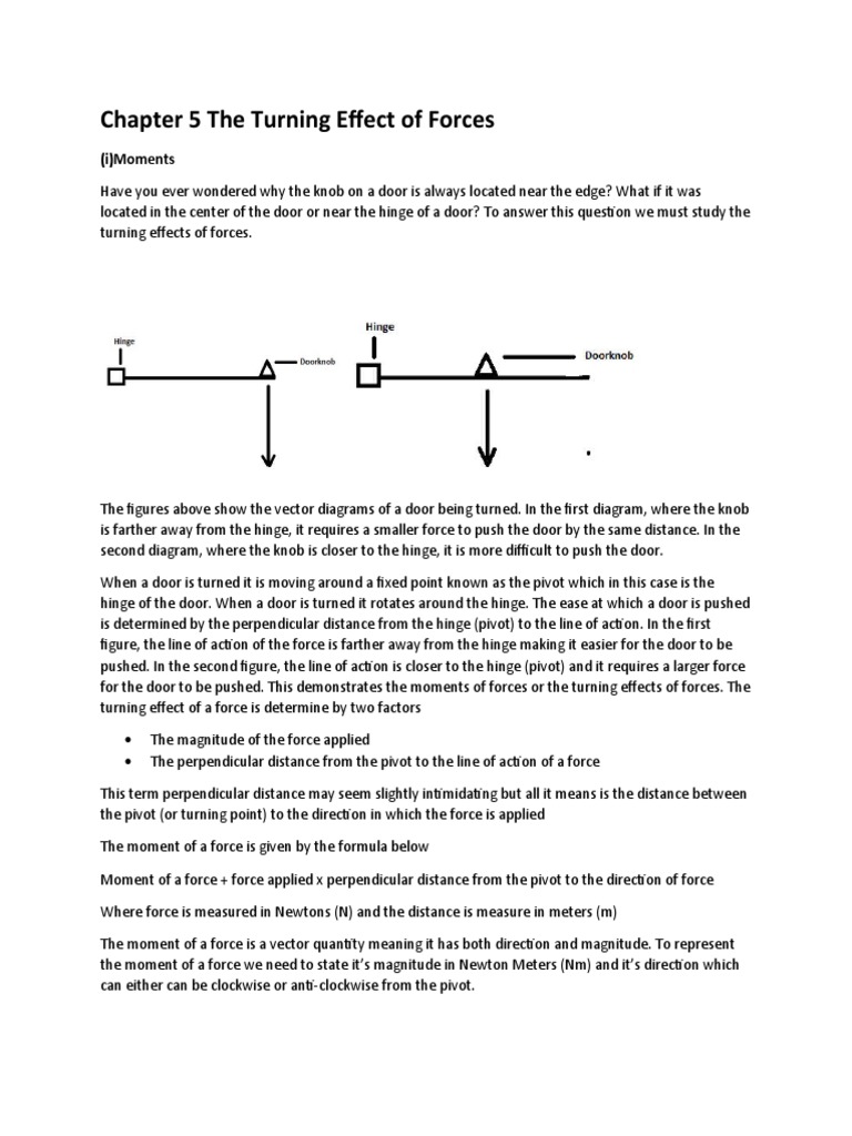 The Turning Effect of Forces Physics Notes | PDF | Lever | Center Of Mass
