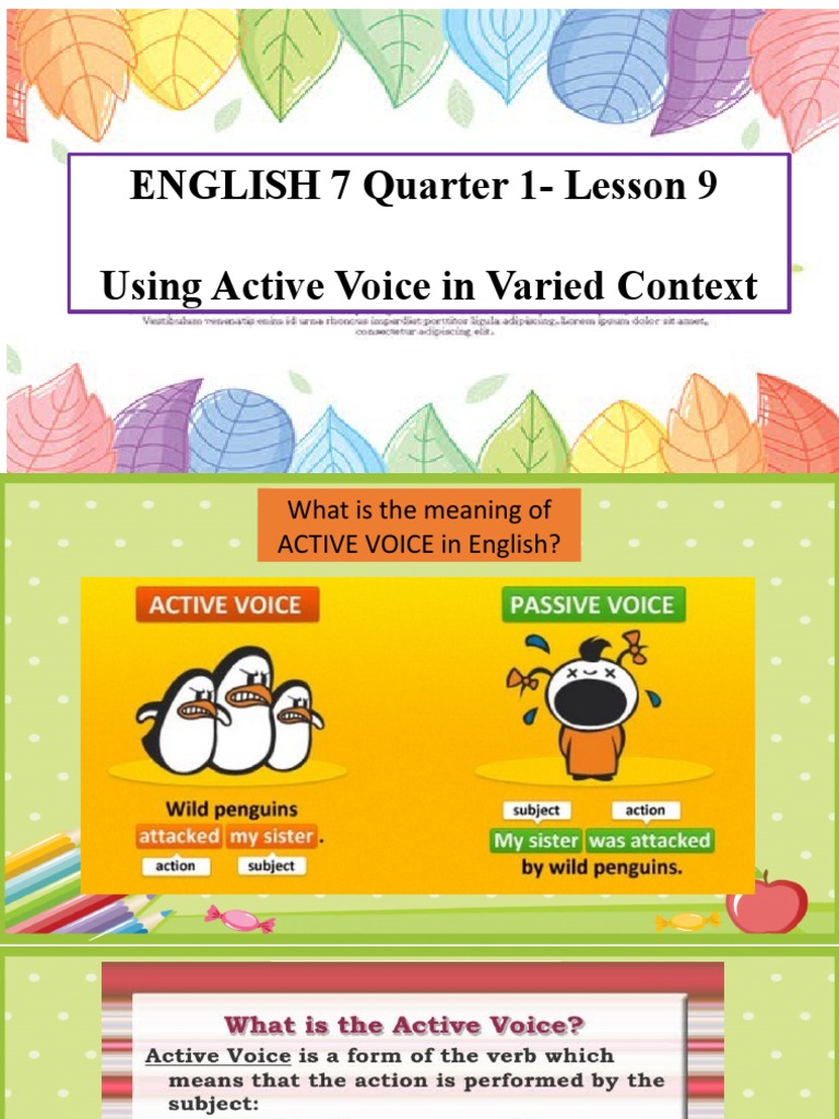 ACTIVE VOICE Lesson Guide For Grade 7 | PDF | Verb | Grammar