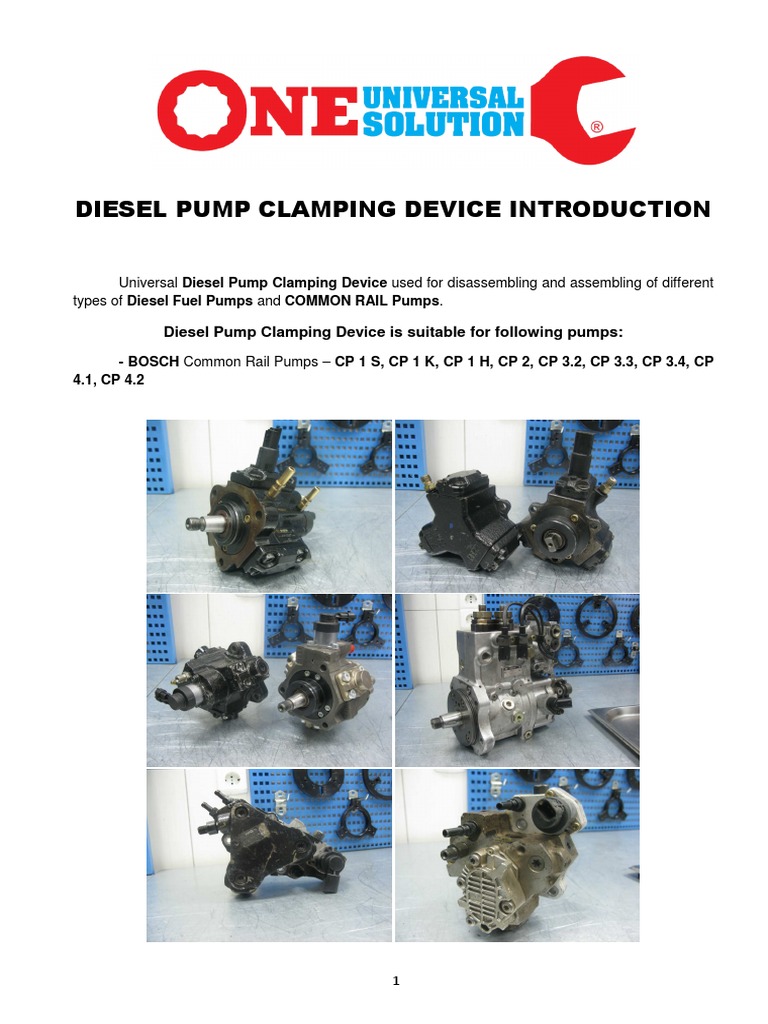 Diesel Pump Clamping Device MANUAL | PDF | Screw | Drill