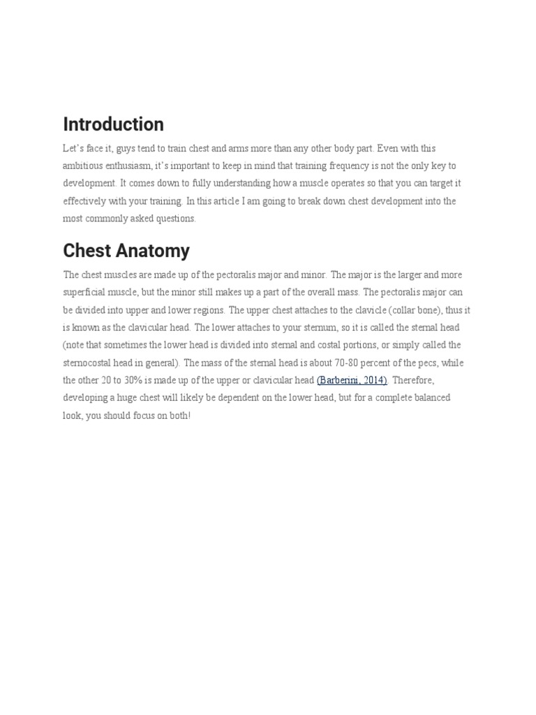 Chest Training 101 | PDF | Anatomy | Musculoskeletal System