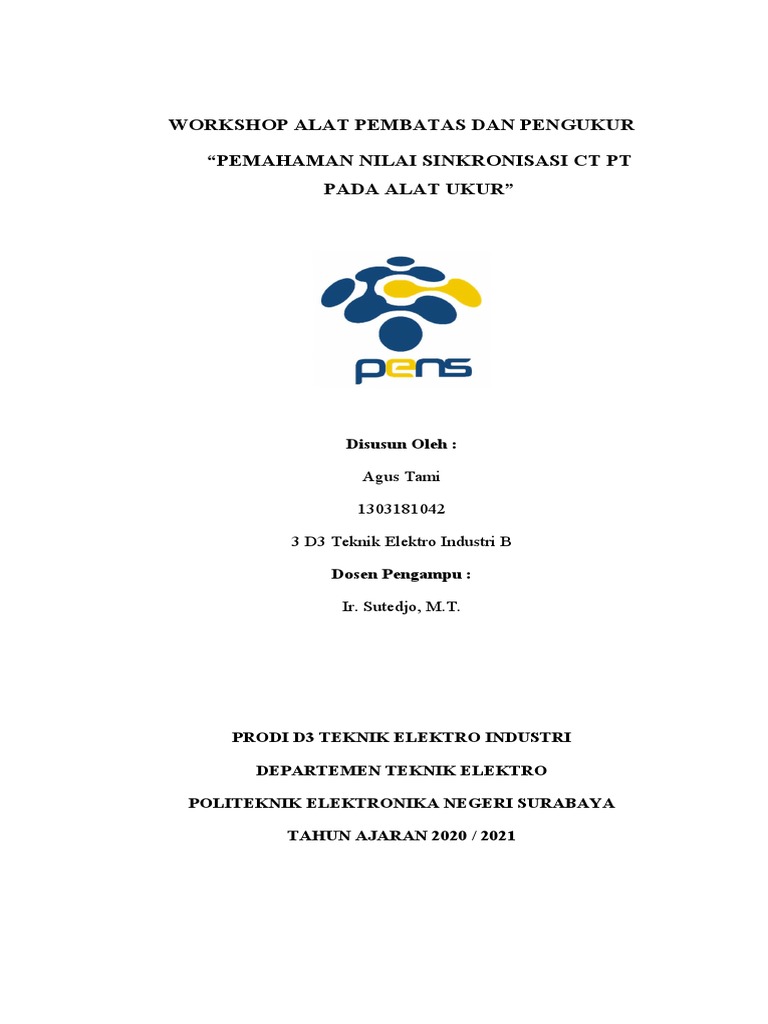 Agus Tami - 3D3ELINB - Pemahaman Nilai Sinkronisasi CT PT Pada Alat ...