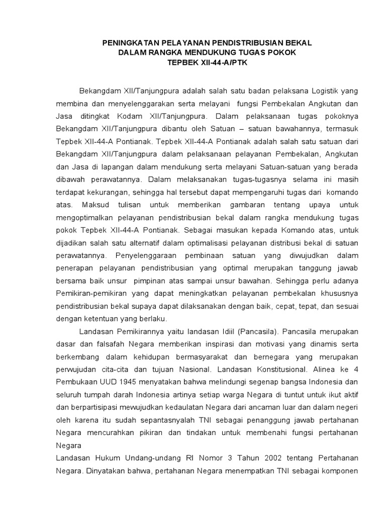 Essay Kapten Cba F. Indra 2017 | PDF