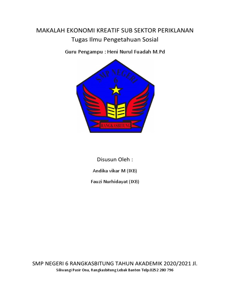 Makalah Ekonomi Kreatif Sub Sektor Periklanan Tugas Ilmu Pengetahuan ...