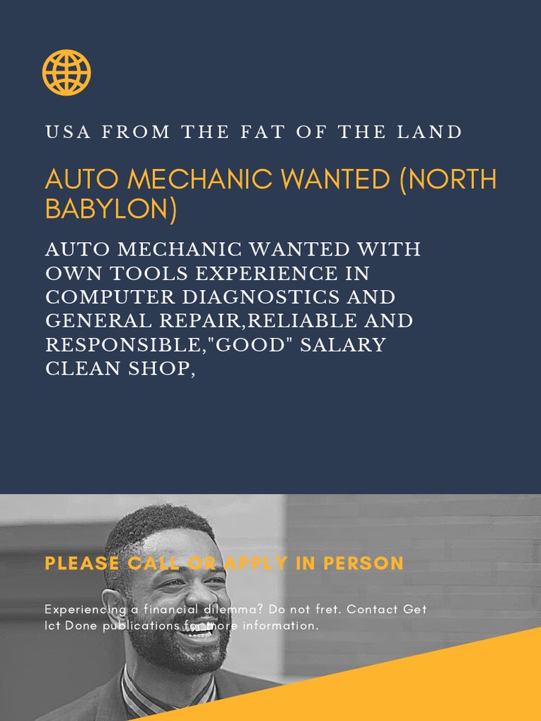 Auto Mechanic Wanted (North Babylon) | PDF