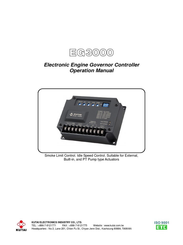 Electronic Engine Governor Controller Operation Manual | PDF | Inductor ...