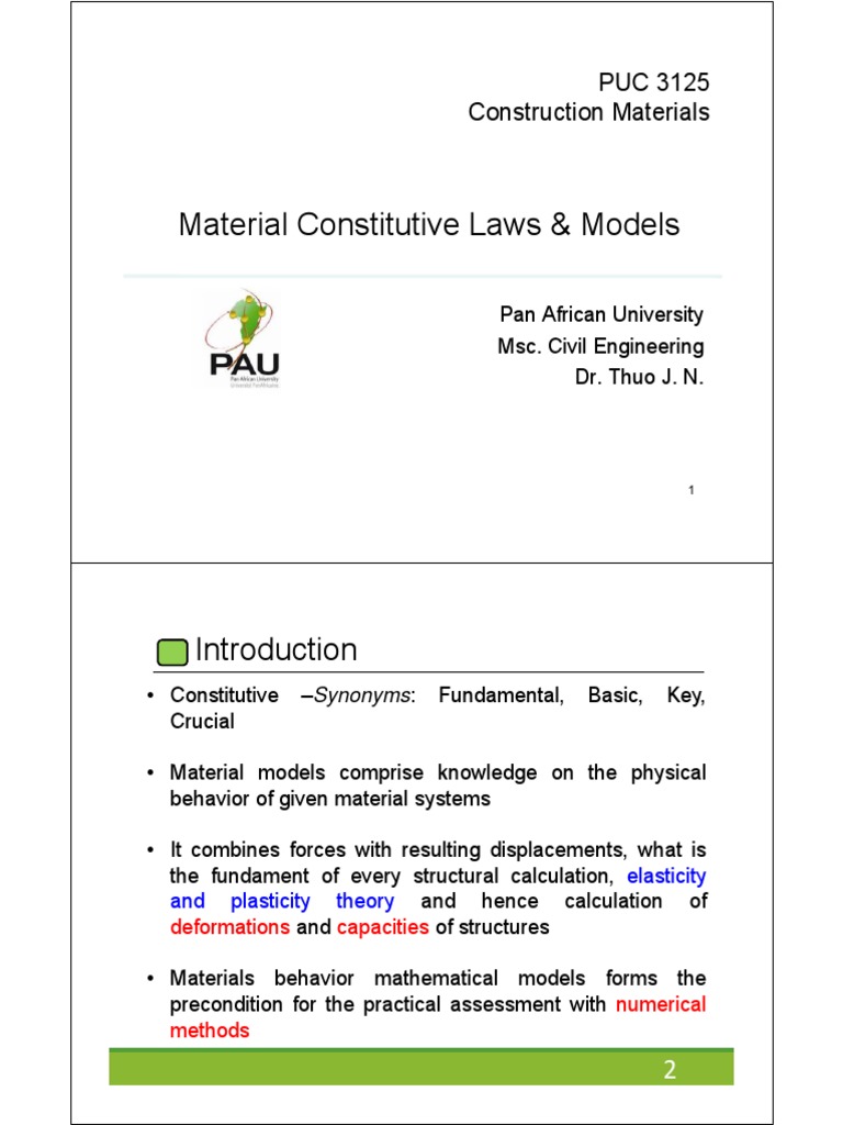 Material Constitutive Laws & Models | PDF