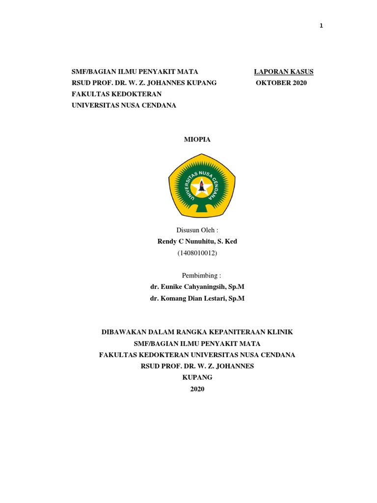 Lapsus Mata High Miopia Rendy | PDF | Kesehatan Holistik | Sains & Matematika