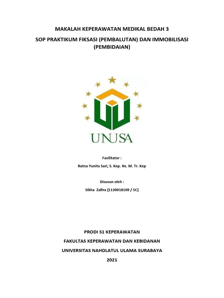 SOP Fiksasi dan Immobilisasi Keperawatan | PDF