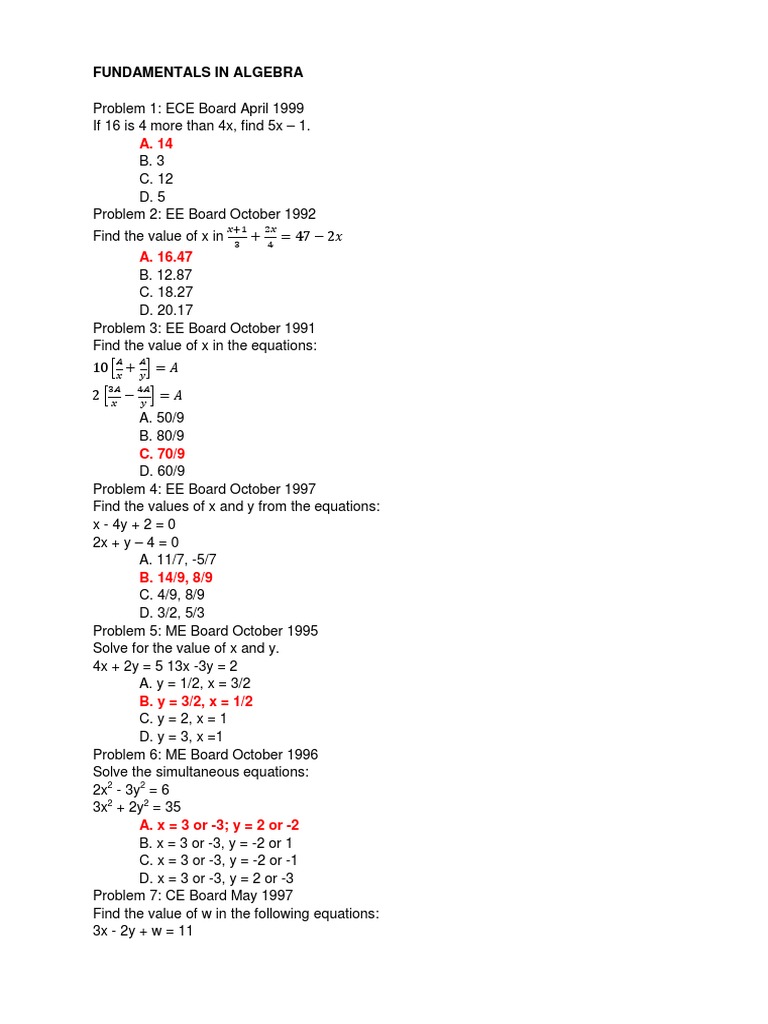 Algebra Problem Solving Guide | PDF | Elementary Mathematics | Numbers