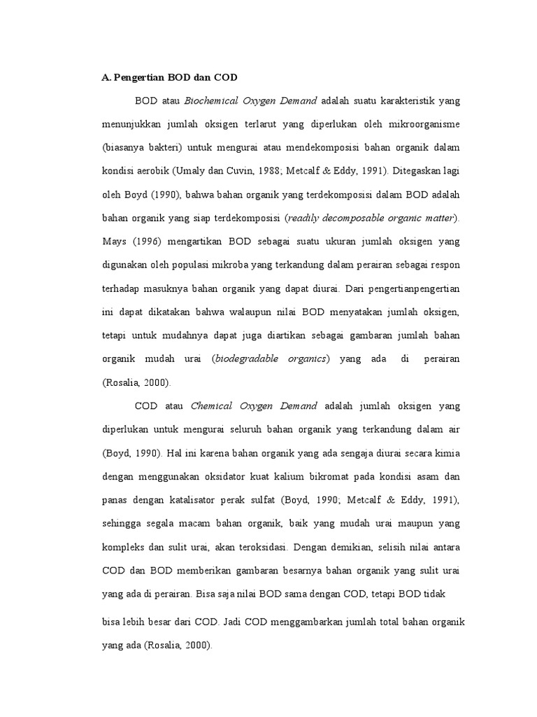 Pengertian BOD Dan COD | PDF