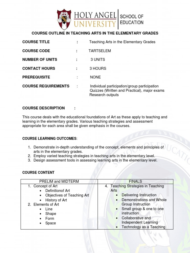 Art 100 Syllabus | PDF | Educational Assessment | Education Theory