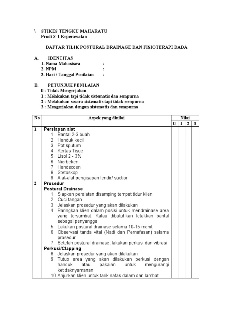 Panduan Postural Drainage dan Fisioterapi Dada | PDF