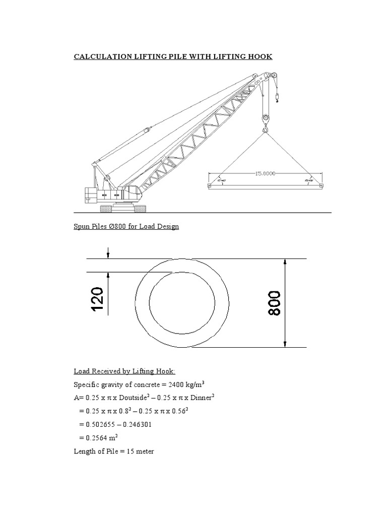 Calculation Hook For Lifting Pile | PDF