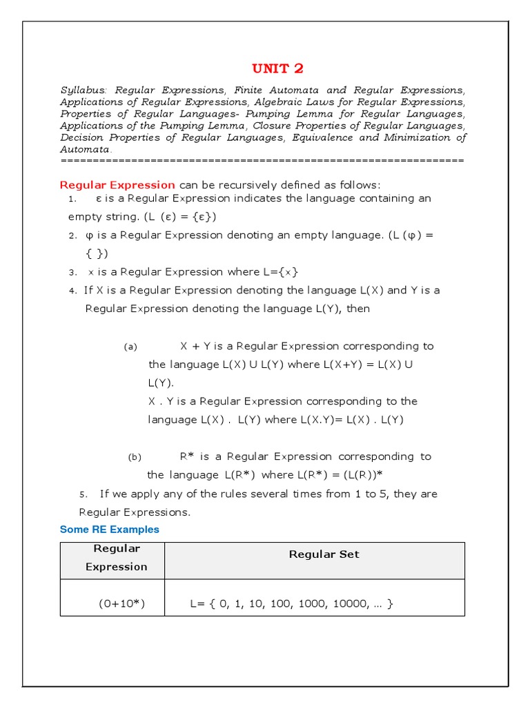 Unit 2: Can Be Recursively Defined As Follows | PDF | Parsing | Models ...