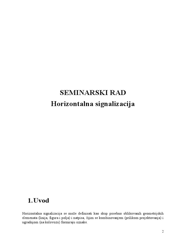 Horizontalna Signalizacija | PDF