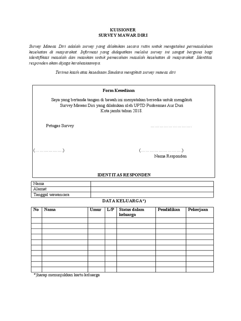 Kuesioner SMD | PDF | Kesehatan Holistik