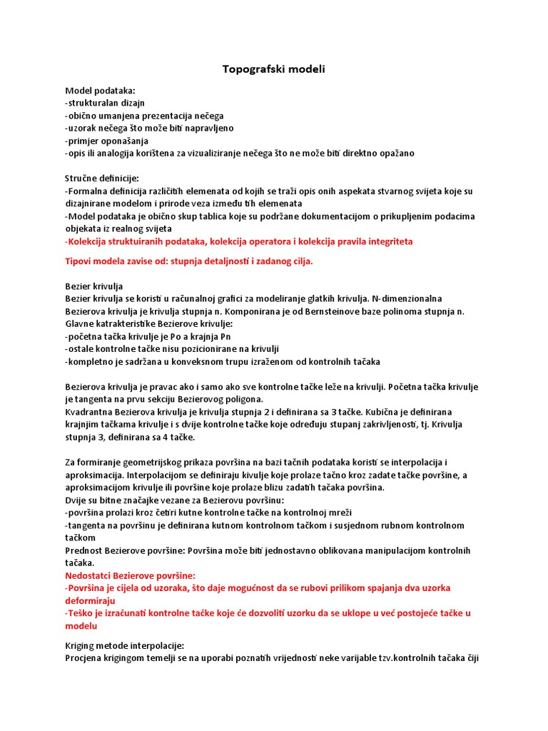 Topografski Modeli | PDF