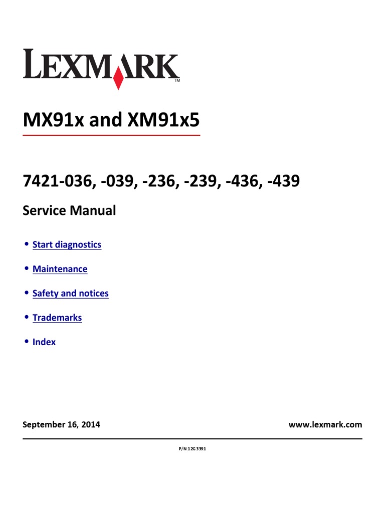 MX910 MX911 MX912 XM9145 XM9155 XM9165 7421 SM | PDF | Image Scanner ...