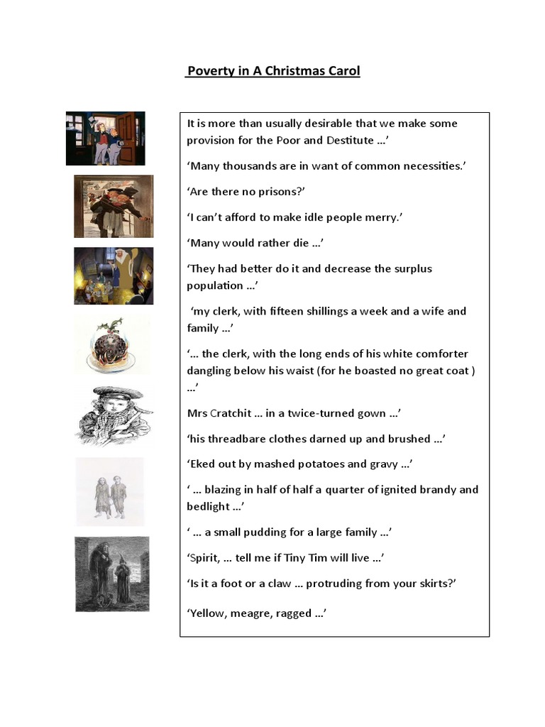 A Christmas Carol Hardship and Poverty Discussion Sheets | PDF | A ...