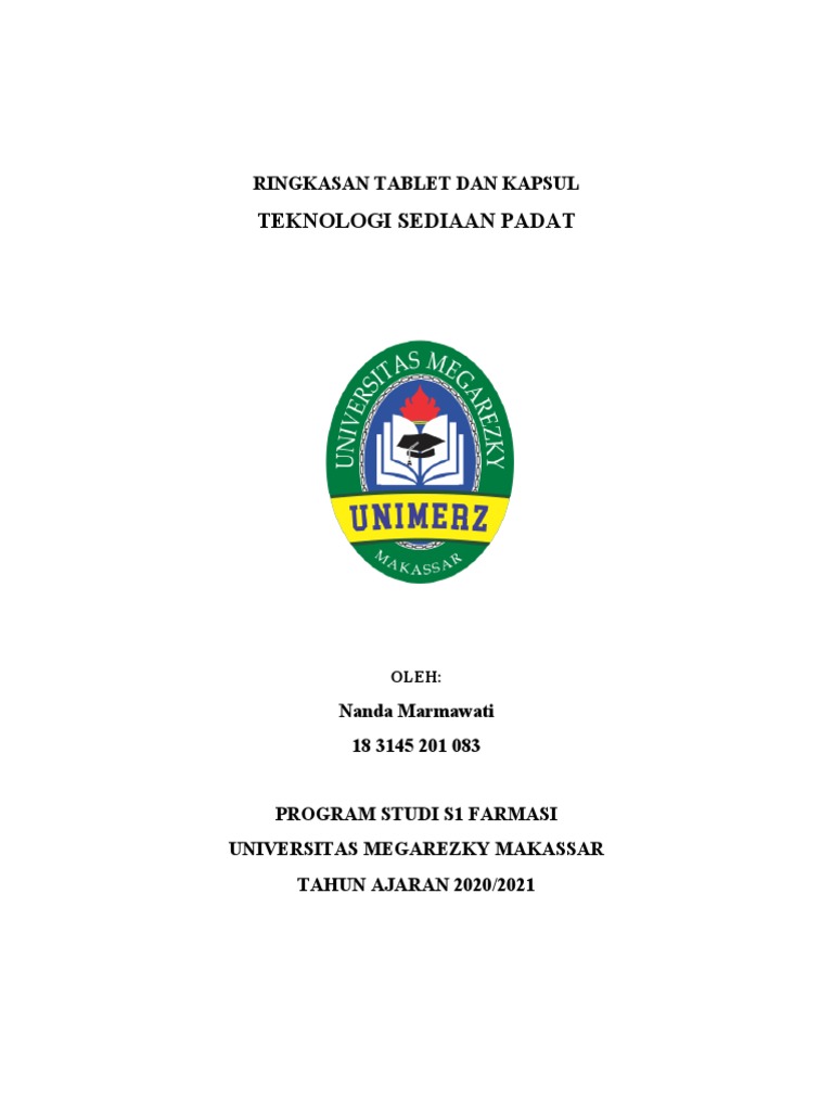 Teknologi Sediaan Padat: Ringkasan Tablet Dan Kapsul | PDF