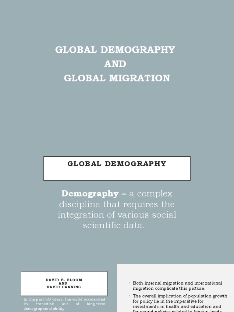 Global Demography and Global Migration | Download Free PDF ...