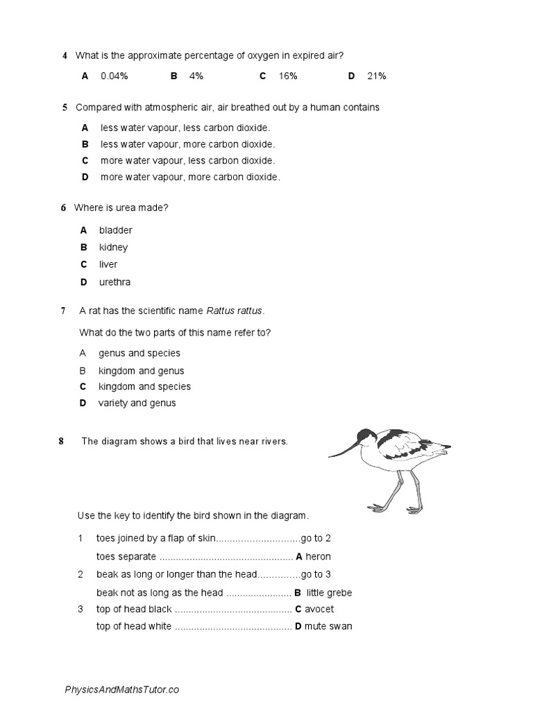 MCQ - L1-Characteristics & Classification of Living Organisms (Multiple ...