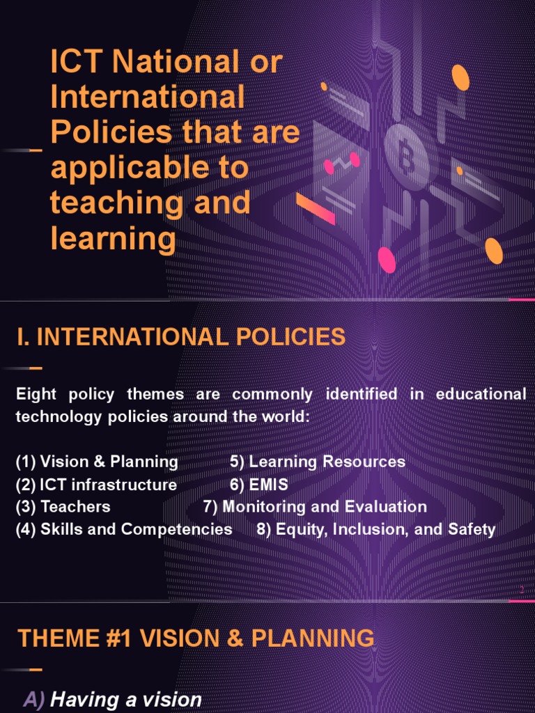 Key Themes and Considerations for Effective ICT Policies in Education ...
