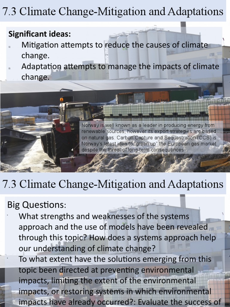 7.3 Climate Change-Mitagation and Adaptations | PDF | Climate Change ...