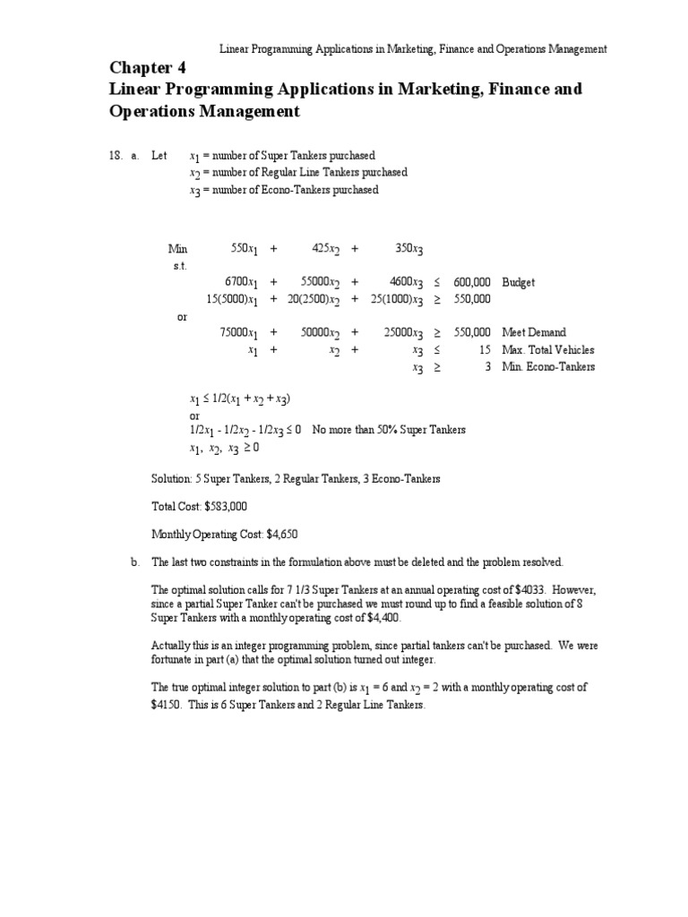 Linear Programming in Business | PDF | Linear Programming ...