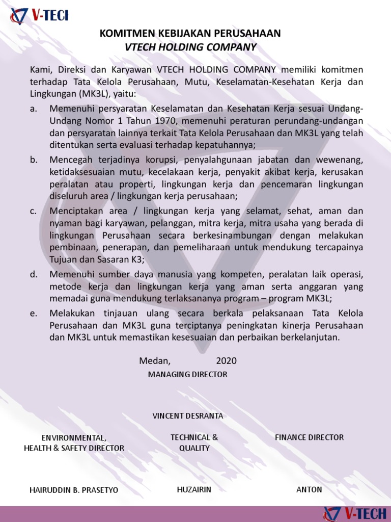 Kebijakan MK3L Dan GCG VTECH | PDF