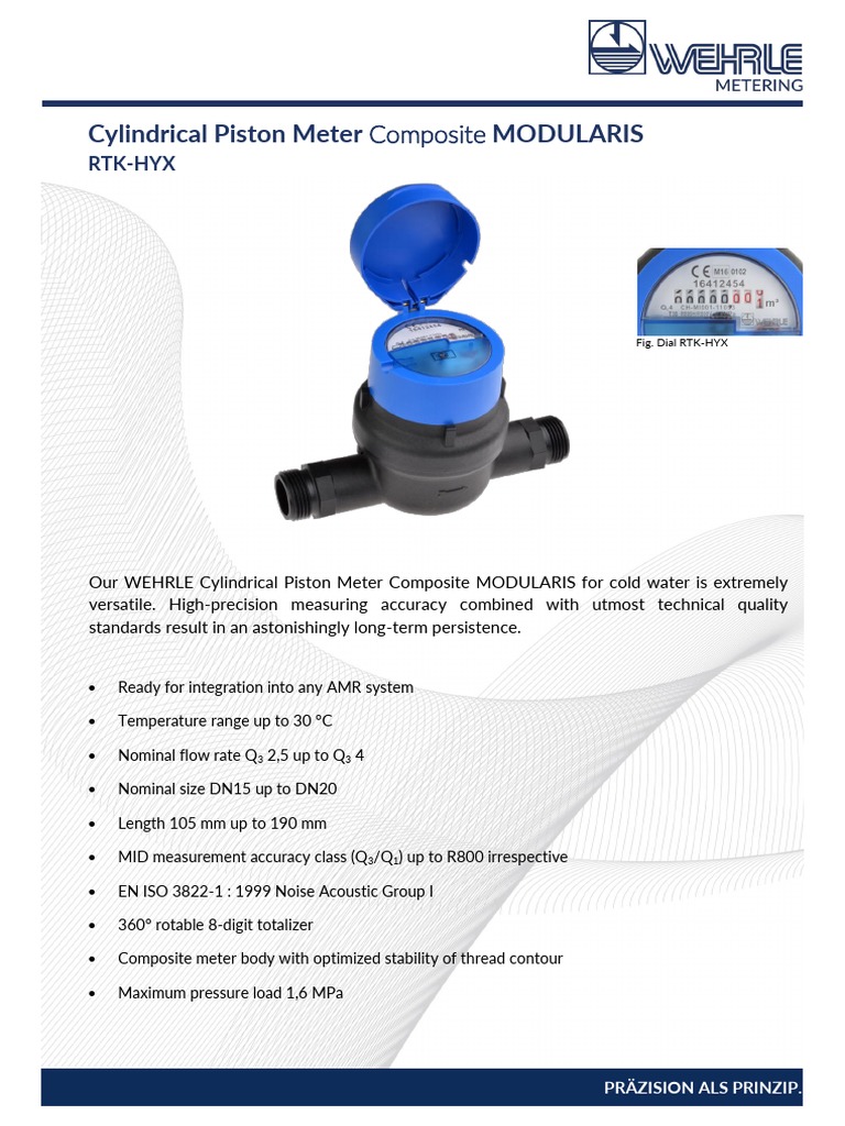 Cylindrical Piston Meter Composite MODULARIS: Rtk-Hyx | PDF | Radio ...