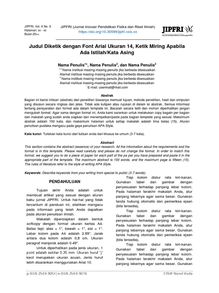 Template Sinta 3 | PDF